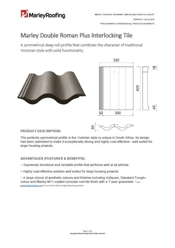 Marley Double Roman Plus Concrete Roof Tile - Marley Roofing