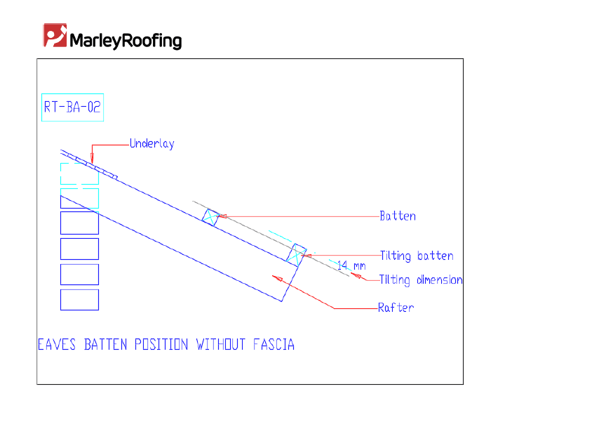 Eaves batten position without fascia - Marley Roofing