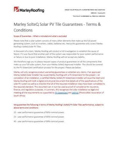 Marley SolteQ PV Solar Roof Tile - Marley Roofing